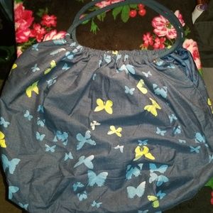 Bags | Blue Butterfly Shoulder Tote | Poshmark